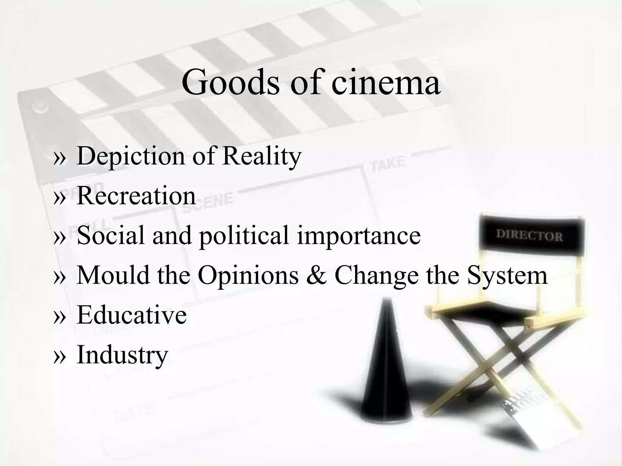 Cinema and its impact on society | PPTX