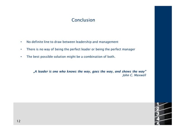 Management and Leadership Presentation | PDF