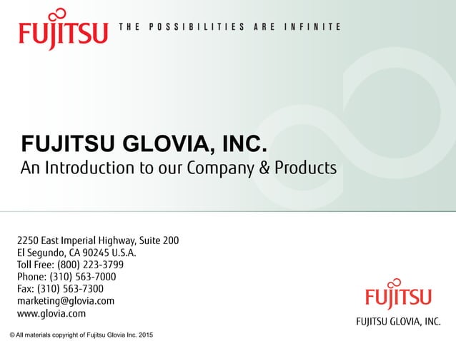Fujitsu Glovia, Inc. :: Company Overview | PPT