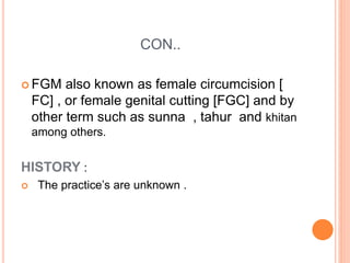female genital mutilation | PPTX