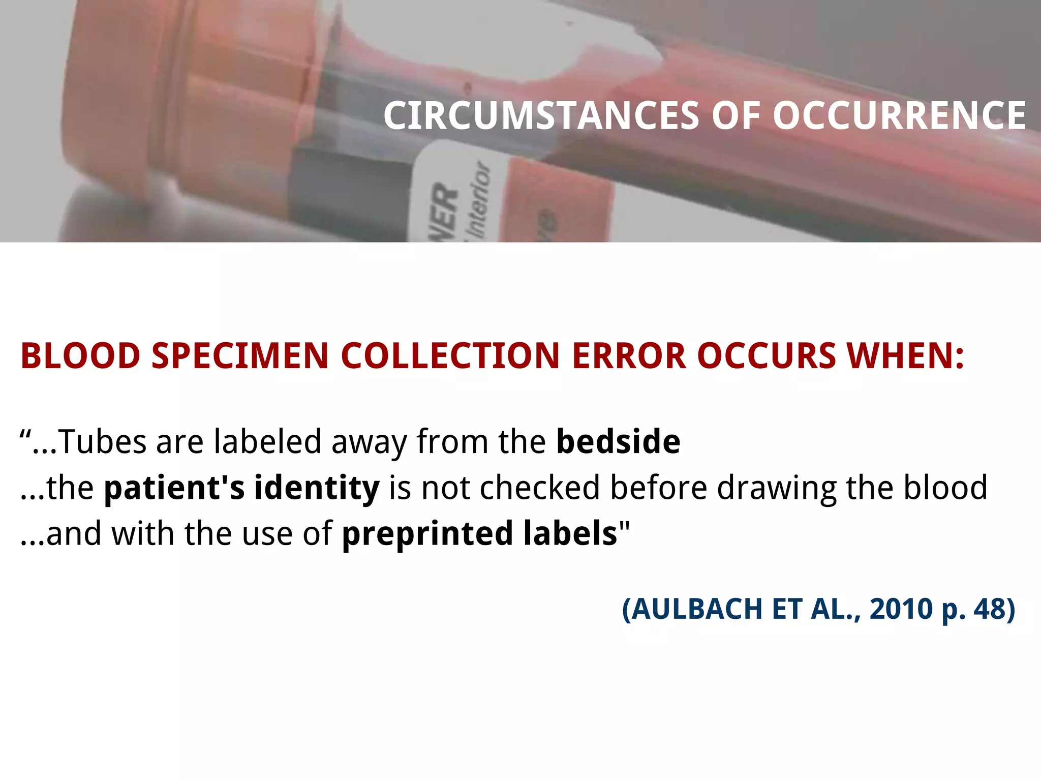 Wrong Blood in Tube Errors: Legal Issues and Recommendations | PPTX