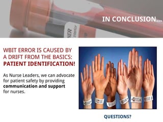 Wrong Blood in Tube Errors: Legal Issues and Recommendations | PPT
