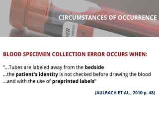 Wrong Blood in Tube Errors: Legal Issues and Recommendations | PPT