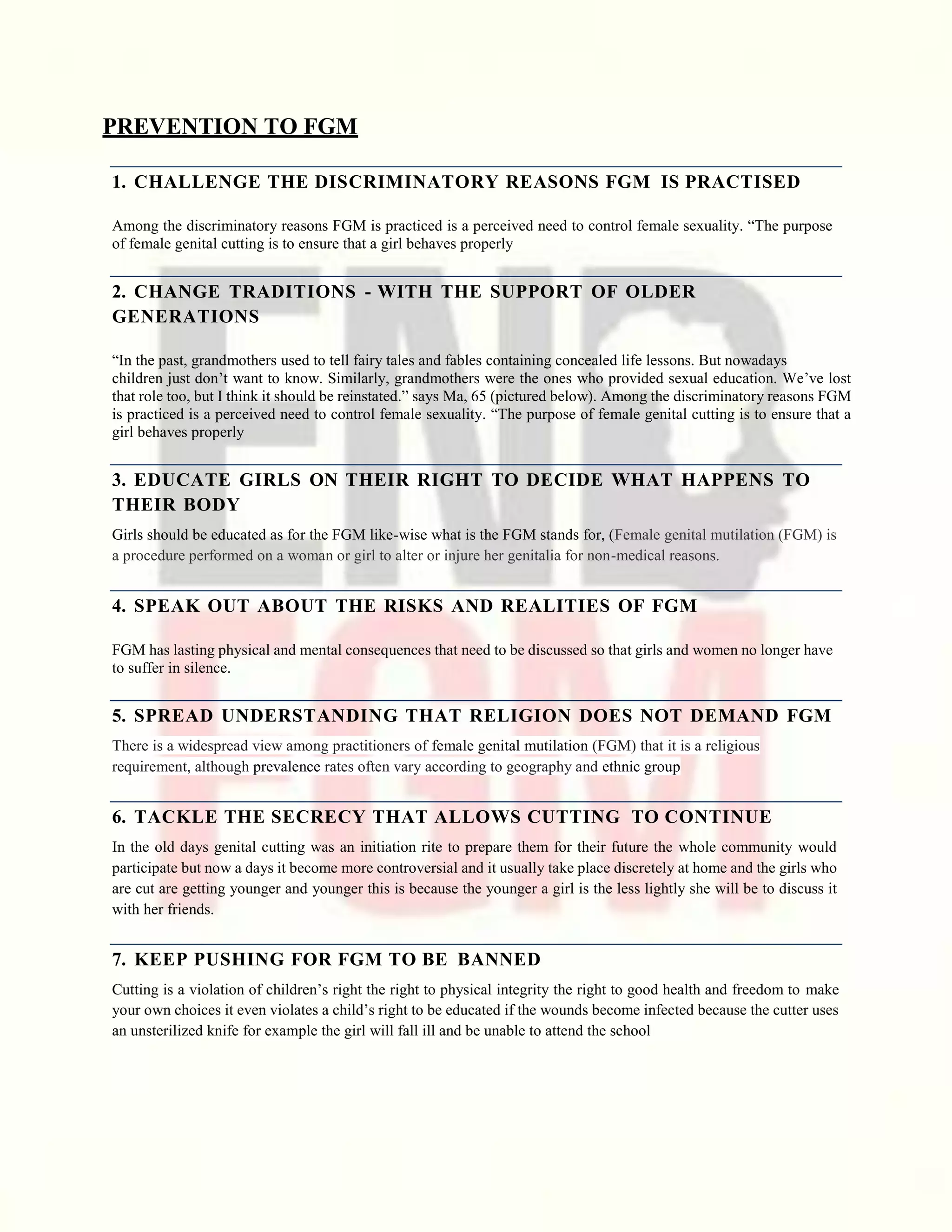 Female genital mutilation (FGM) | PDF