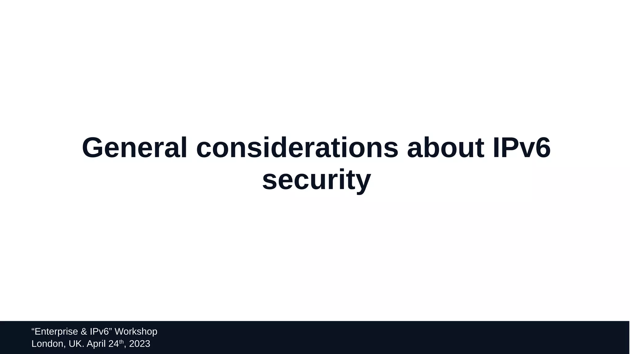 IPv6 Security and Myth Busting | PDF