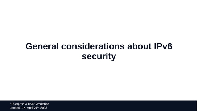 IPv6 Security and Myth Busting | PDF