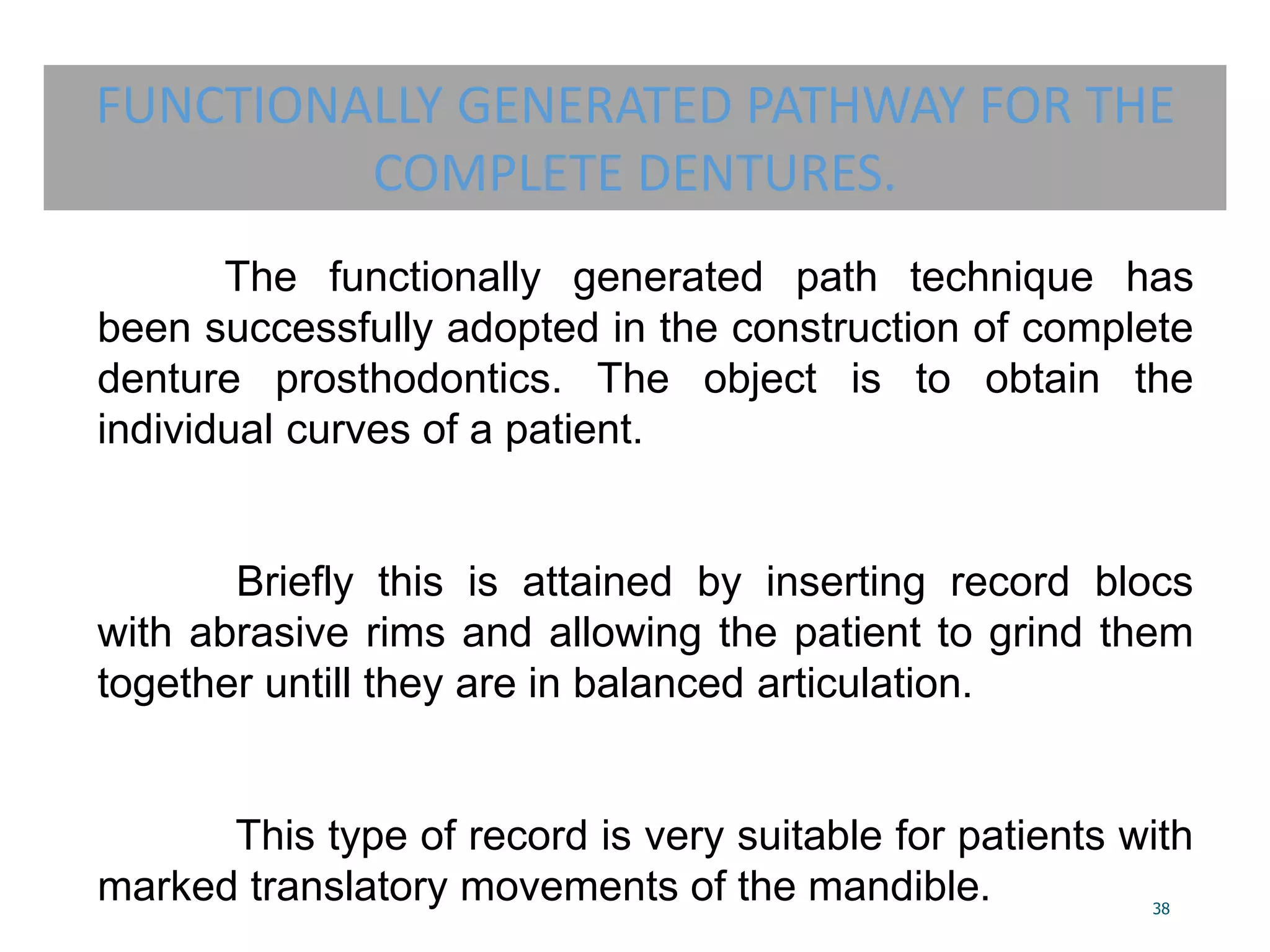 Functionally generated path occlusion final | PPTX | Dental Health ...