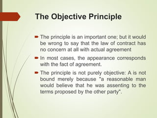 Objective Principle in Law of Contract | PPT