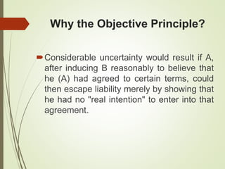 Objective Principle in Law of Contract | PPT