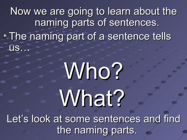 Parts of a Sentence | PPT