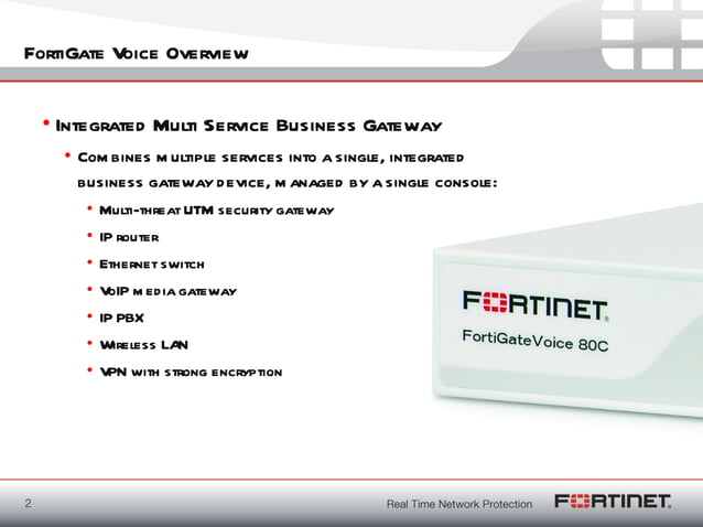 Fortinet Fortivoice - Solucion de UTM + VoIP | PPT