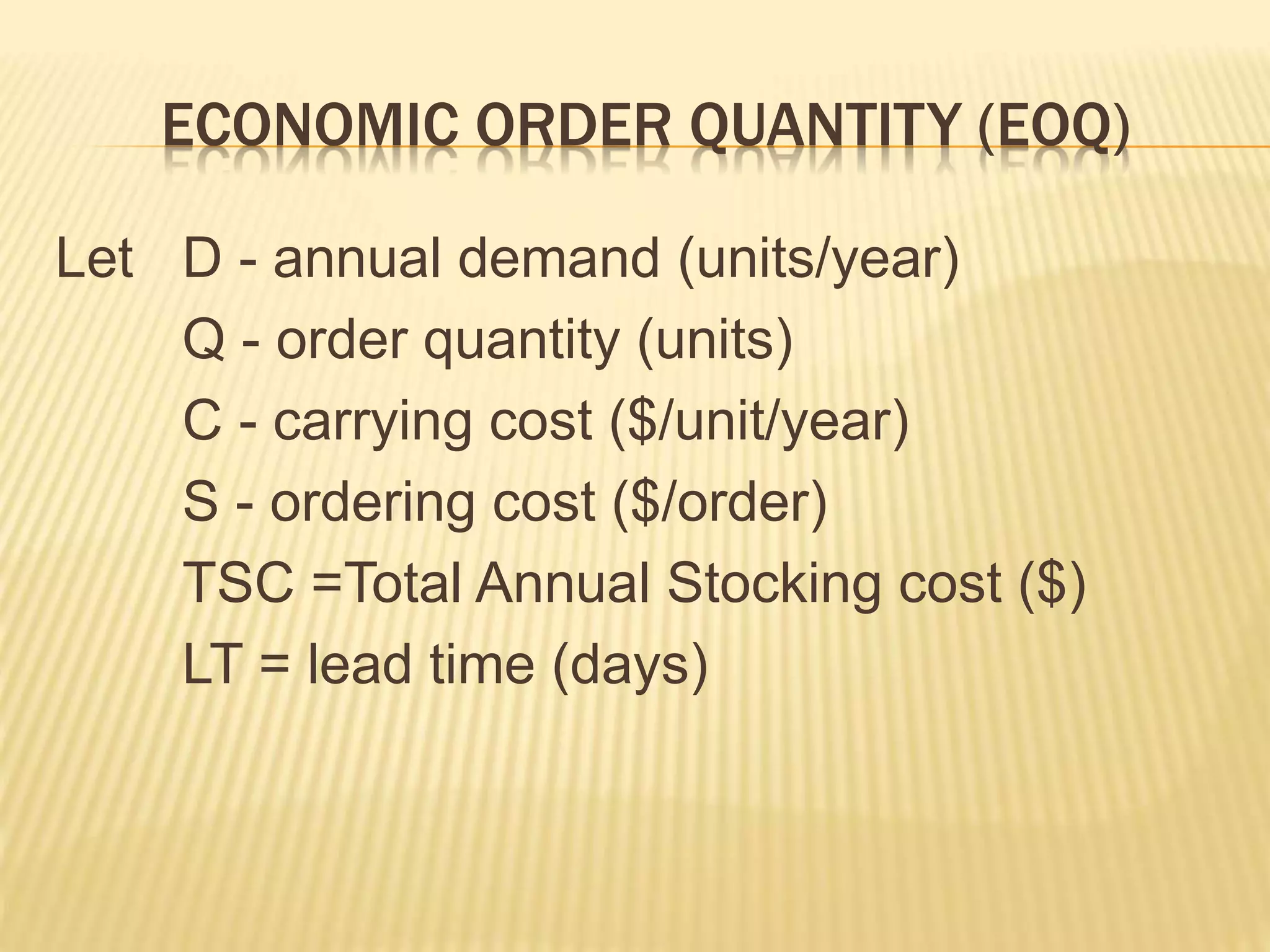 Independent demand inventory systems.final report | PPTX