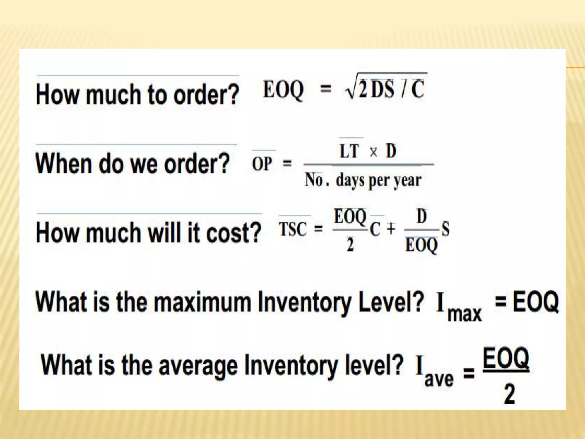 Independent demand inventory systems.final report | PPTX