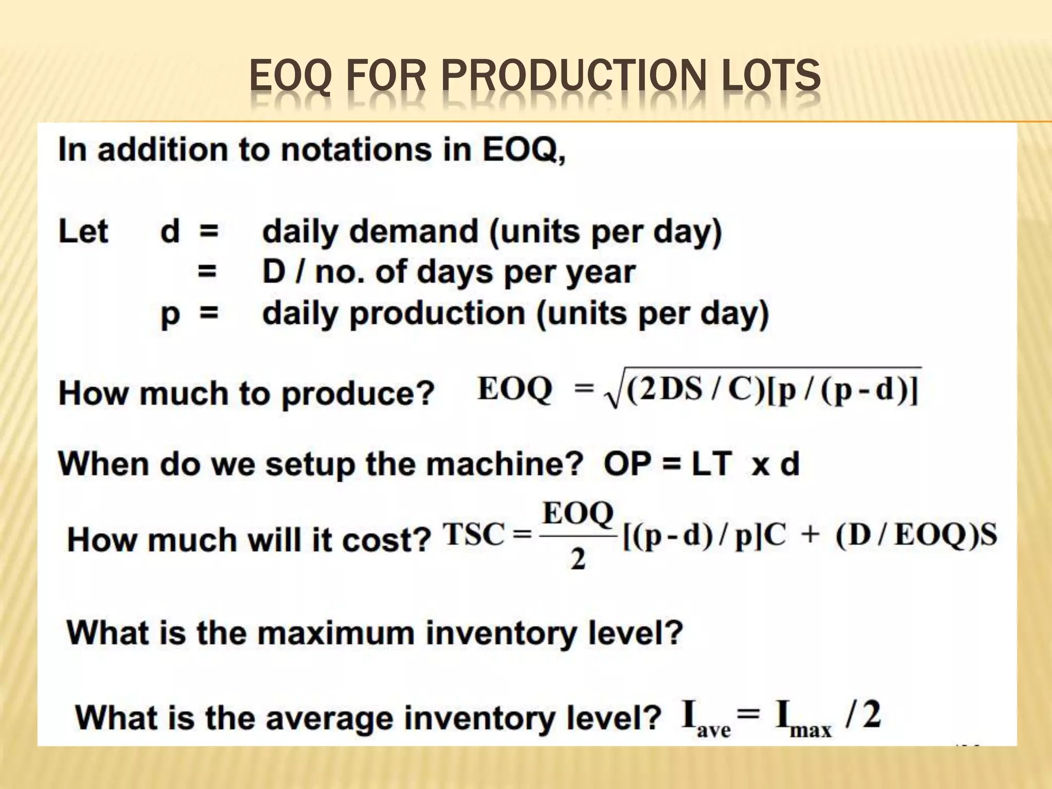 Independent demand inventory systems.final report | PPTX