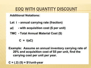 Independent demand inventory systems.final report | PPTX