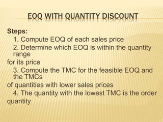 Independent demand inventory systems.final report | PPTX