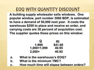 Independent demand inventory systems.final report | PPTX