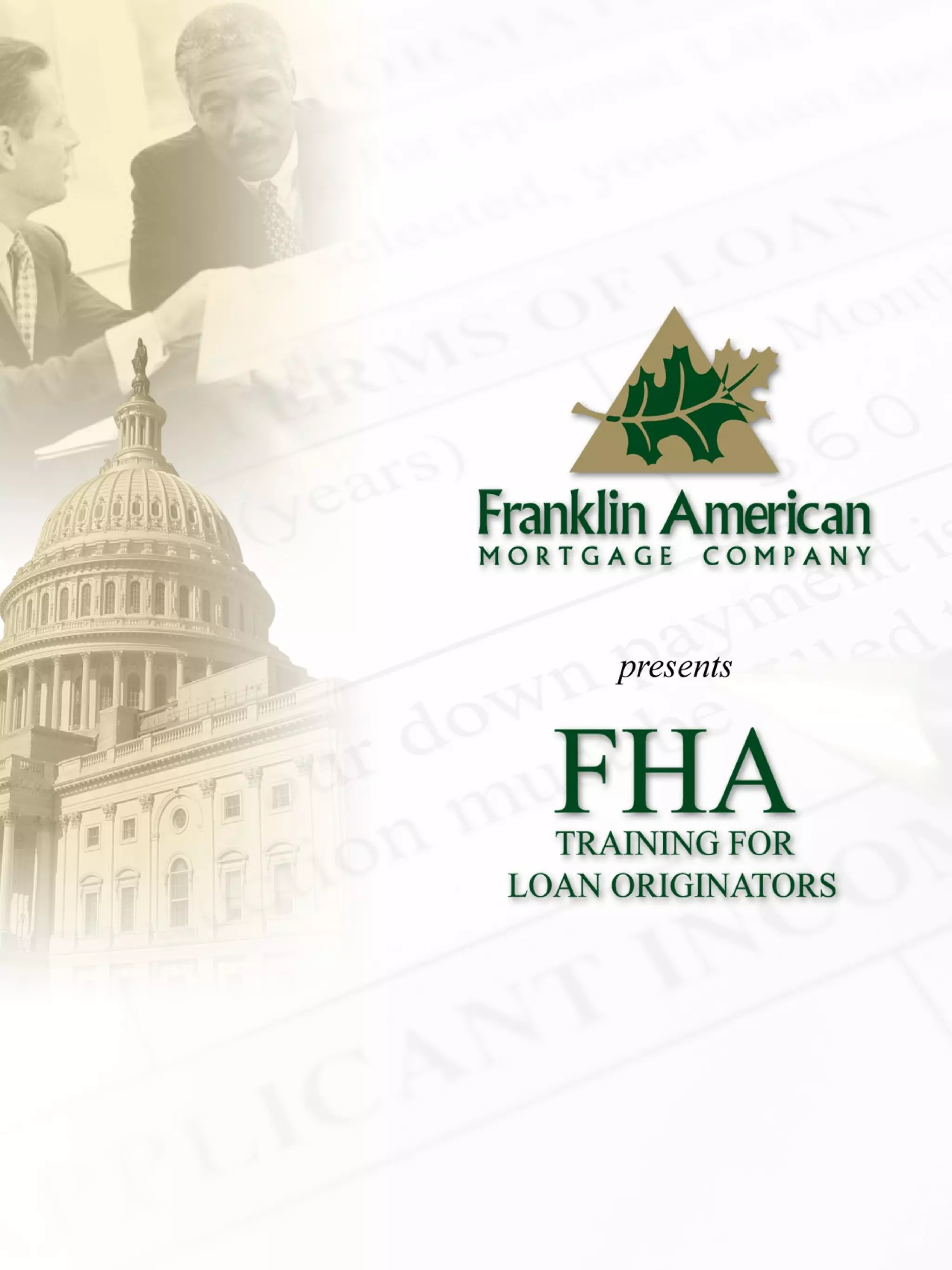 Fha Training For Loan Originators Oct 08 | PPT