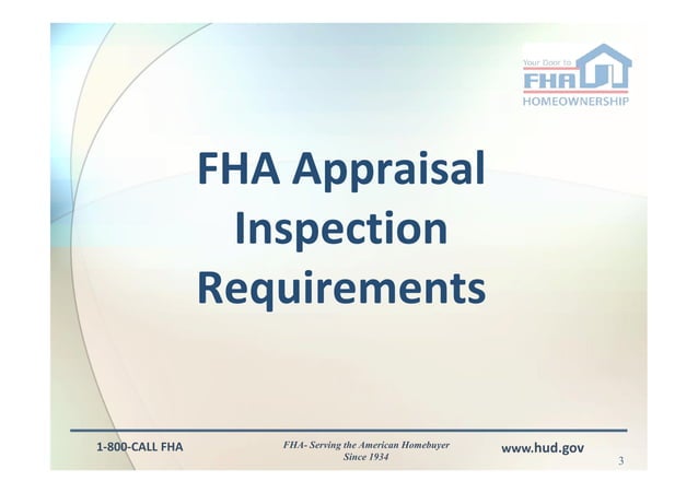 FHA Appraisal and Inspection Issues | PPT