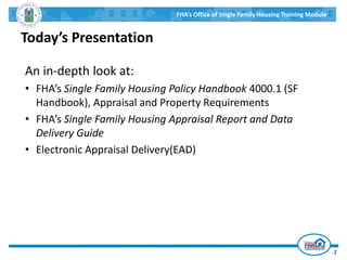 FHA Appraisal Overview | PDF