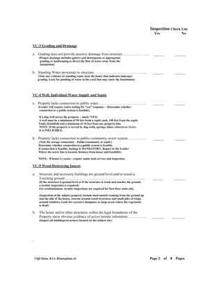 FHA INSPECTION CHECK LIST (Prepared for use with FHA/HUD Handbook 4150. ...