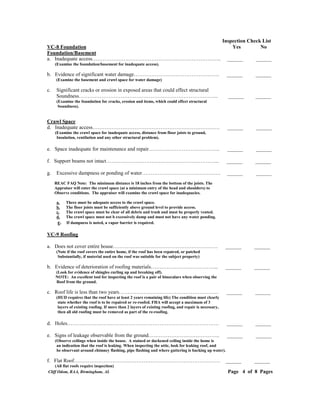 FHA INSPECTION CHECK LIST (Prepared for use with FHA/HUD Handbook 4150. ...