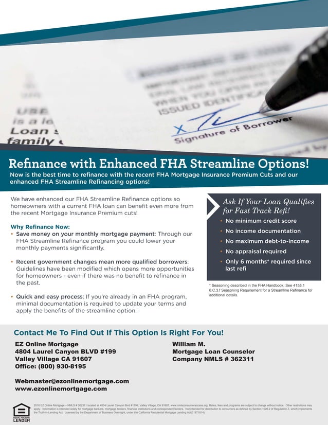 California FHA loan Streamline | PDF