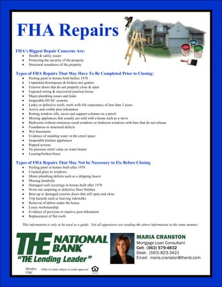 fharepairflyer | PDF | Indoor Environmental Quality | Home & Garden