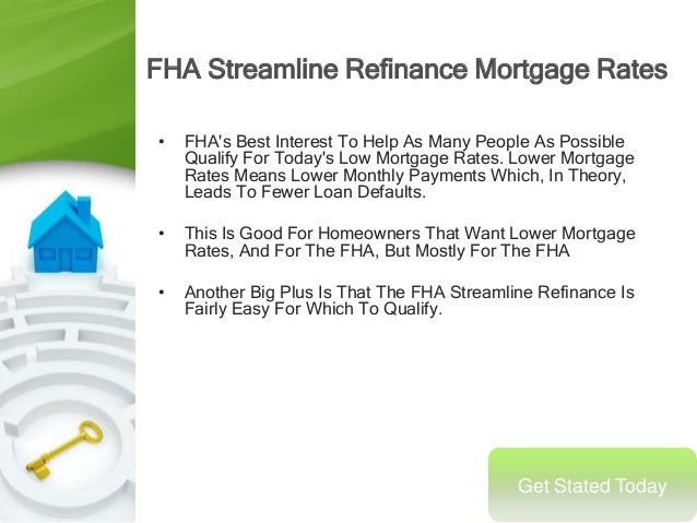 Fha Streamline Refinance Mortgage Rates