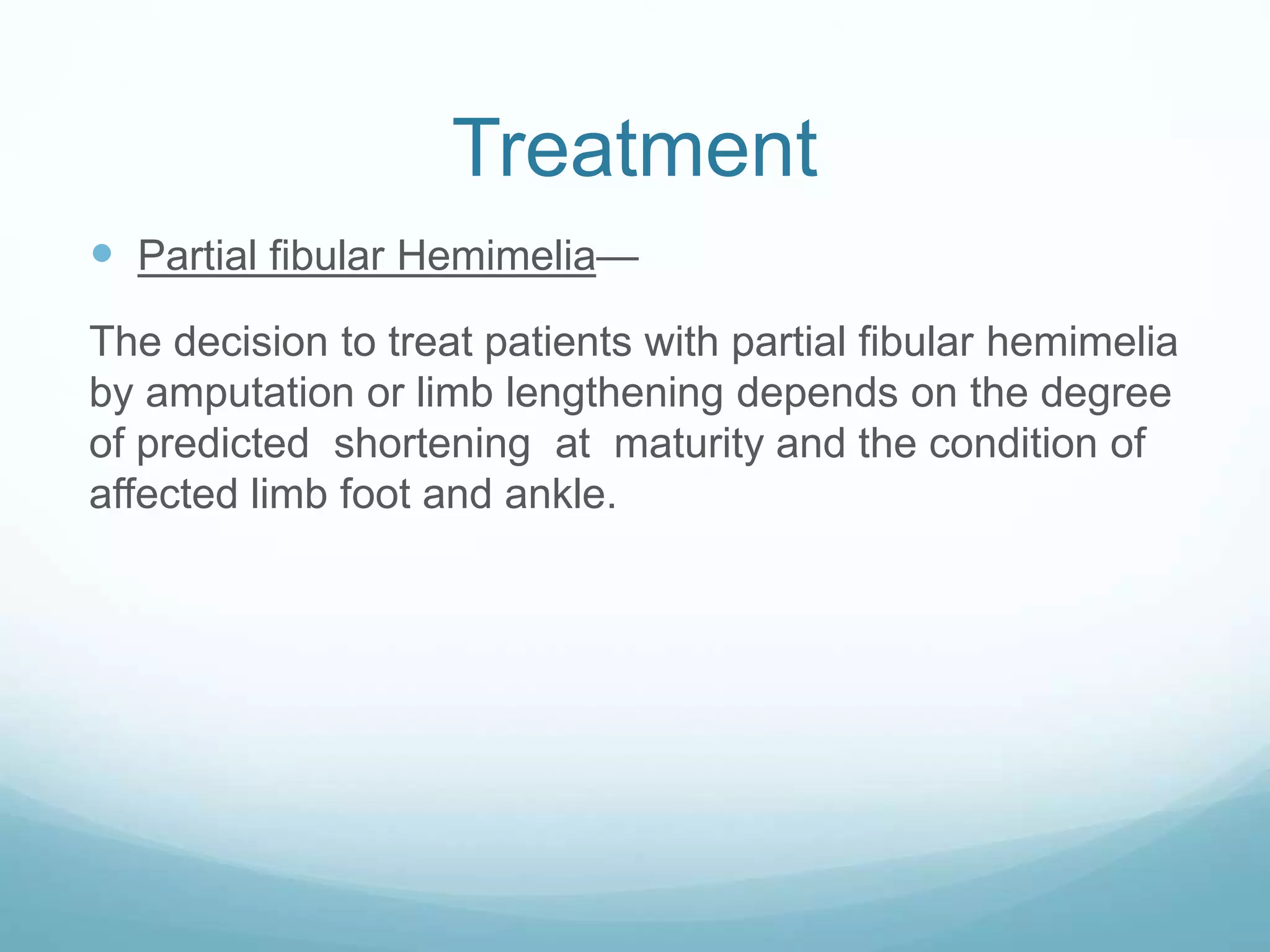 Fibular Hemimelia | PPTX