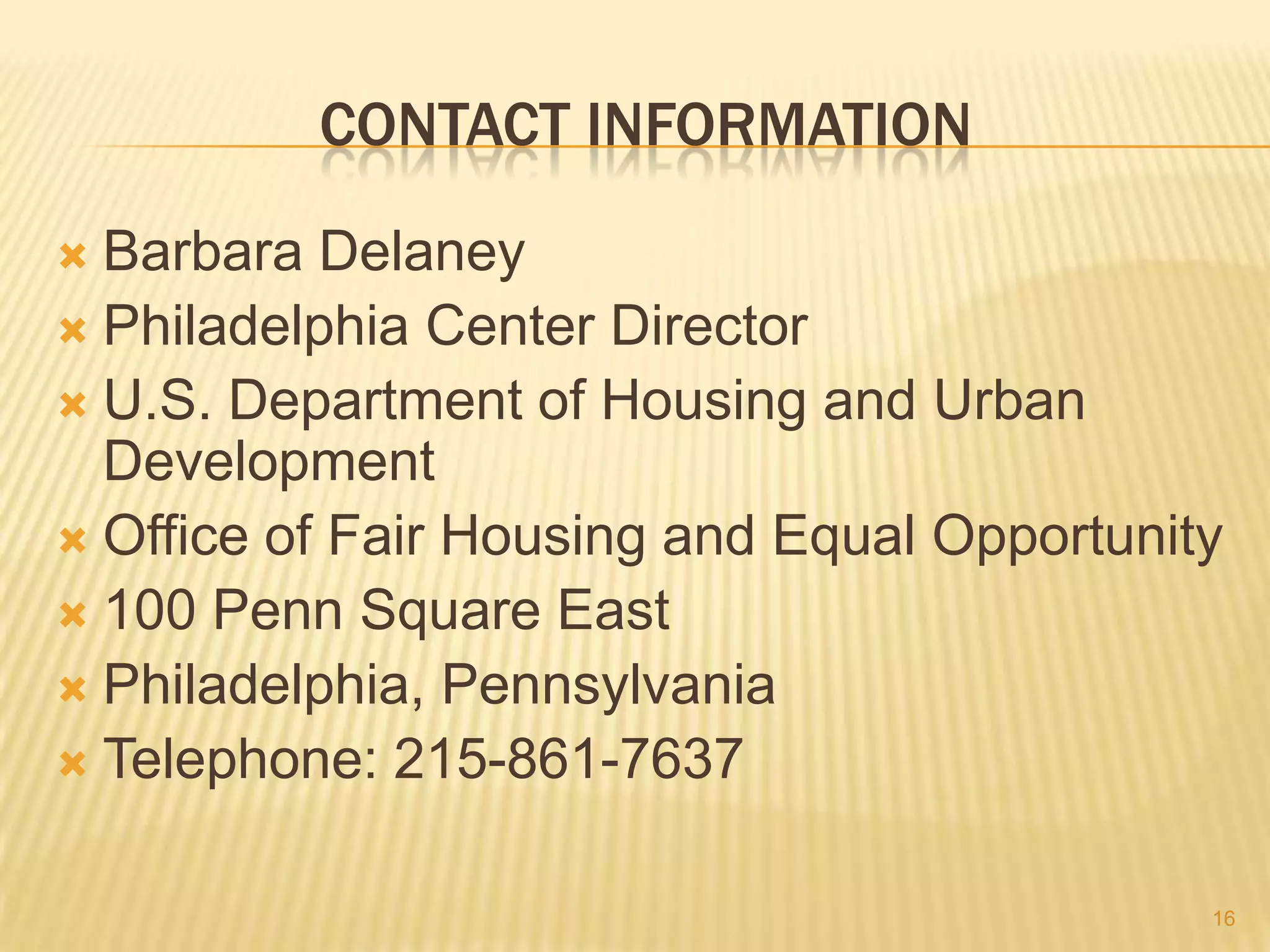 Fheo compliance barbara delaney | PPTX