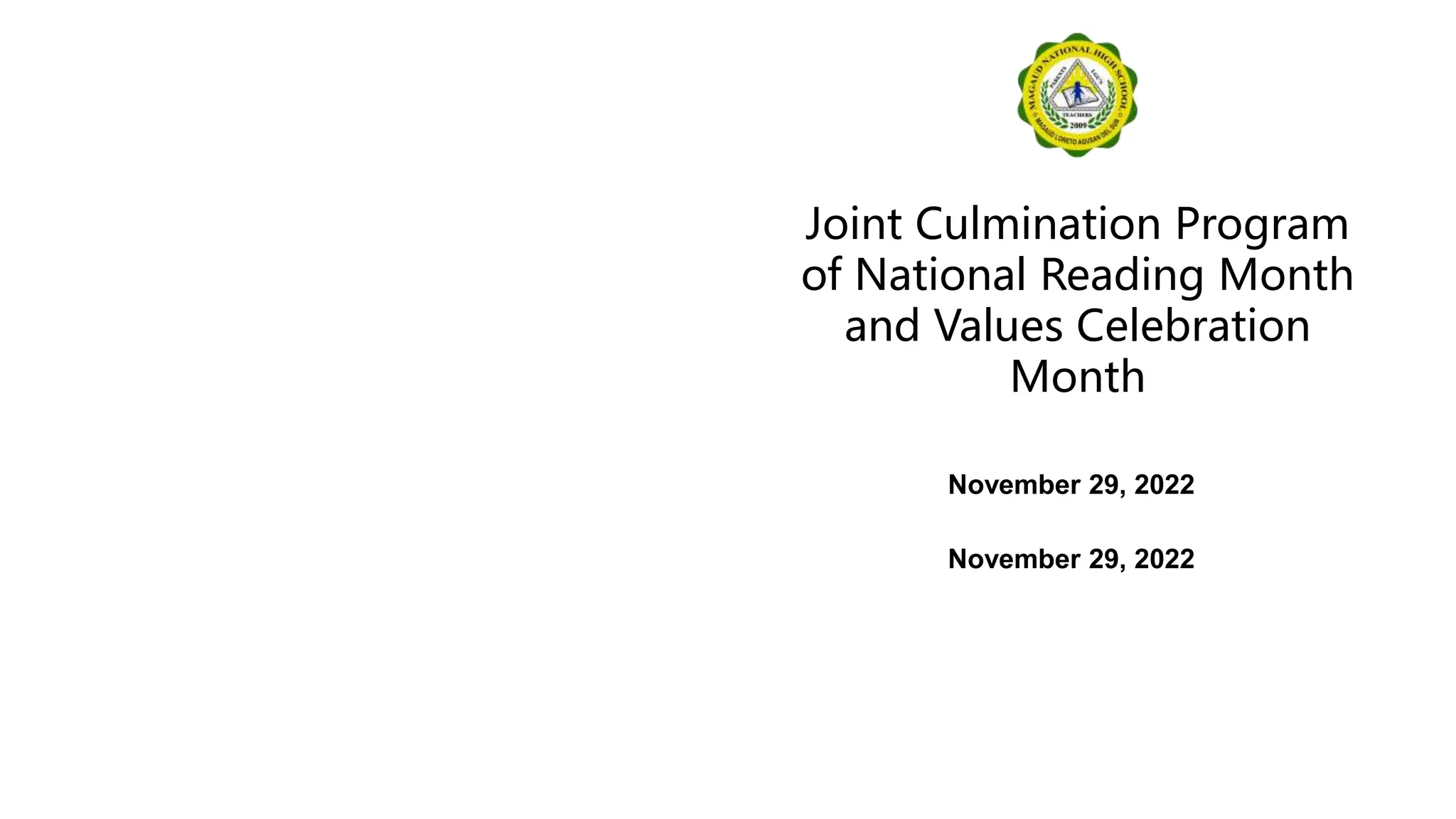 JOIN CULMINATION PROGRAM FOR VALUES MONTH CELEBRATION | PPTX