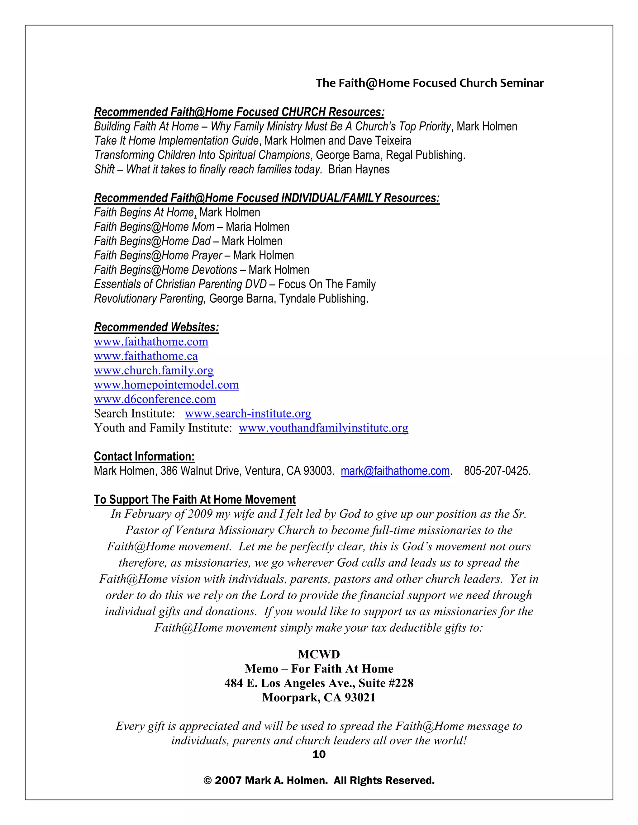 Fait@Home Focused Church Handouts | PDF | Christianity | Religion ...