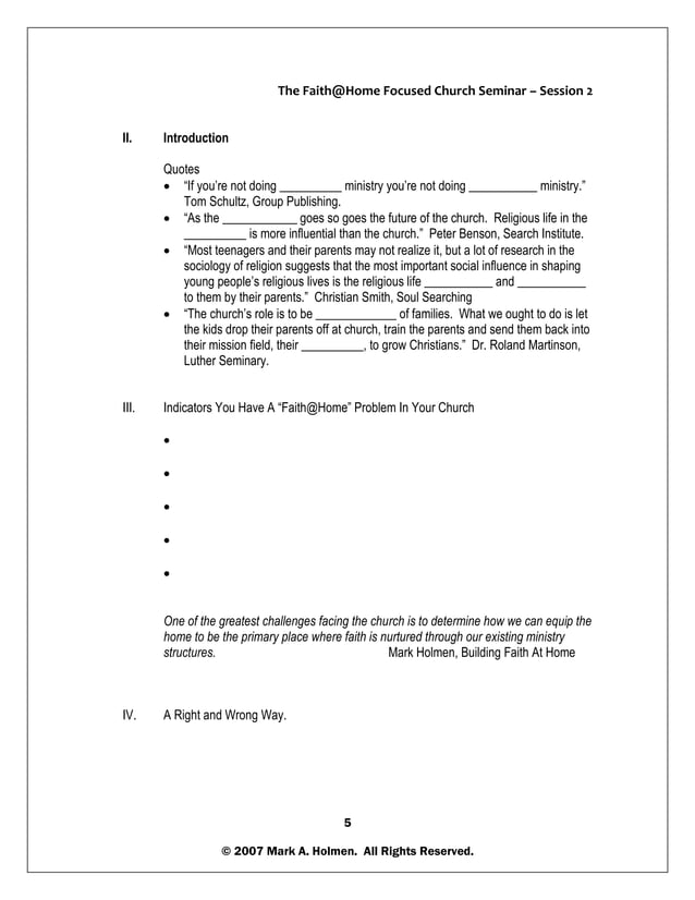 Fait@Home Focused Church Handouts | PDF | Christianity | Religion ...