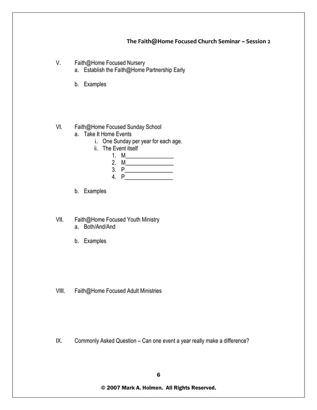 Fait@Home Focused Church Handouts | PDF | Christianity | Religion ...