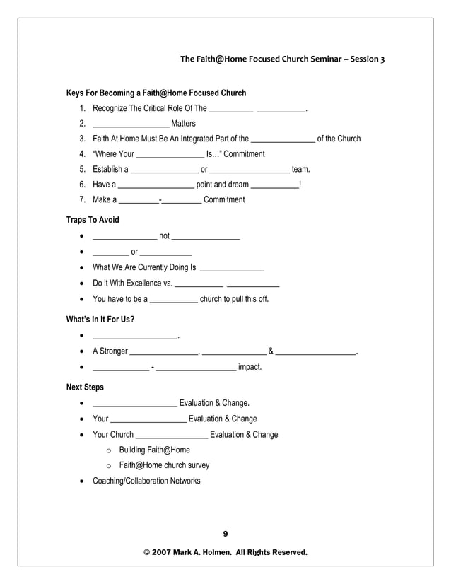 Fait@Home Focused Church Handouts | PDF | Christianity | Religion ...