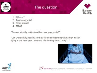 Identifying patients who have poor prognosis | PPTX