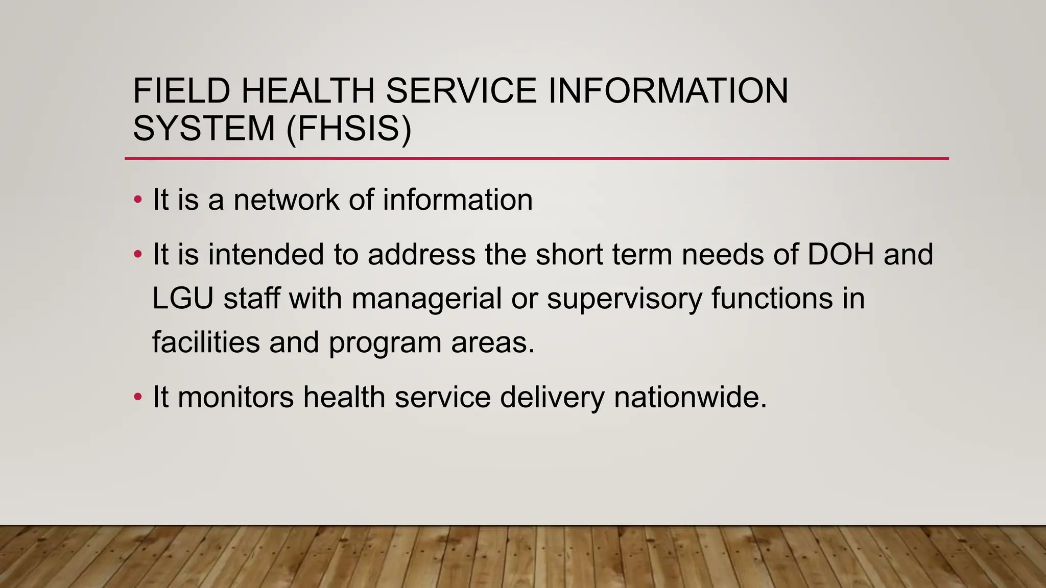 FIELD HEALTH SERVICE INFORMATION SYSTEM - CHN | PPTX