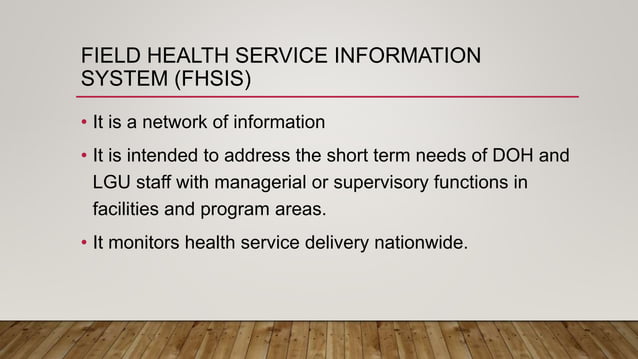 FIELD HEALTH SERVICE INFORMATION SYSTEM - CHN | PPTX