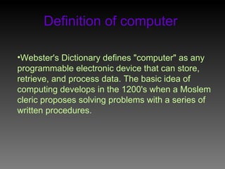 History of computer | PPT | Computing | Technology & Computing