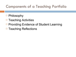 Introduction to Teaching Portfolios | PPT