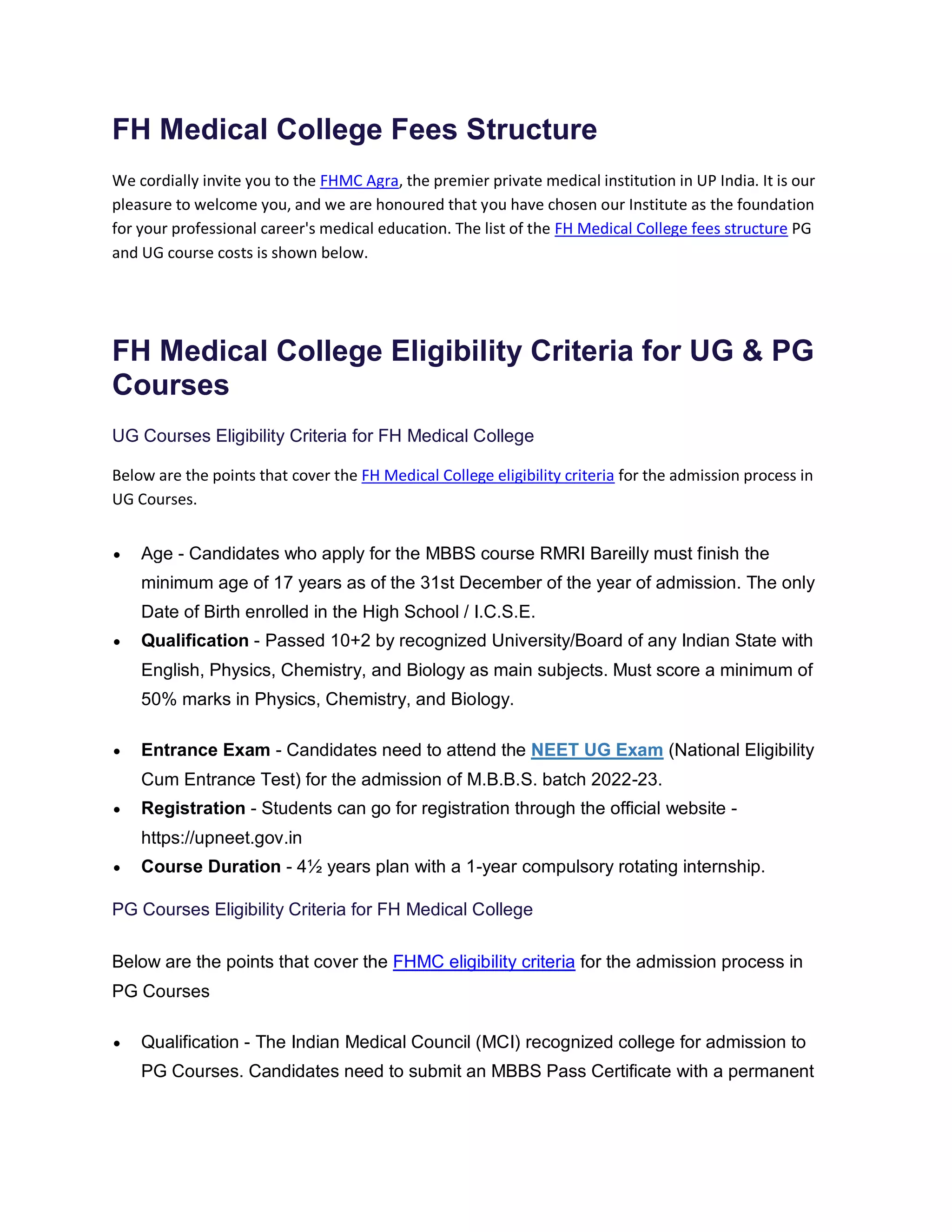 FH Medical College Agra | PDF