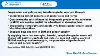 Gender Transformative Approach FHOK presentation | PDF