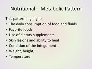 Functional Health Patterns 1 Nutrition and Metabolic Pattern.ppt