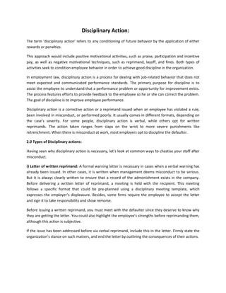 grievance and disciplinary action in HR | PDF