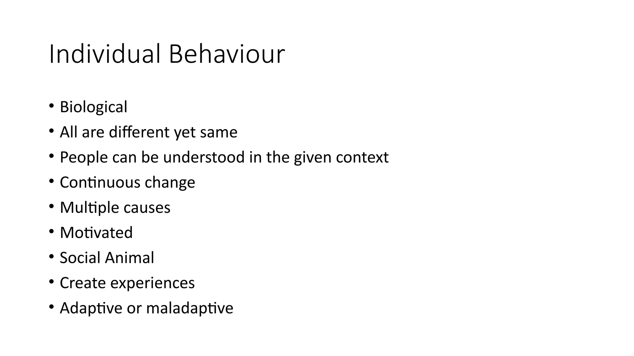 Foundation of human skills, individual behaviour | PPT