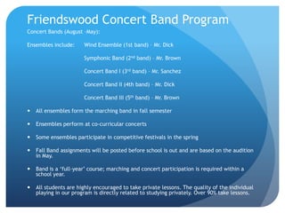 FHS Band New Members Information | PPTX | Music | Entertainment