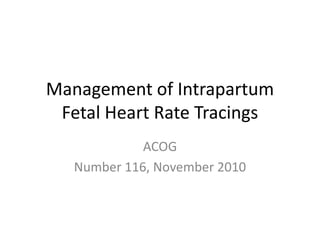 Fht interpretation & management | PPTX