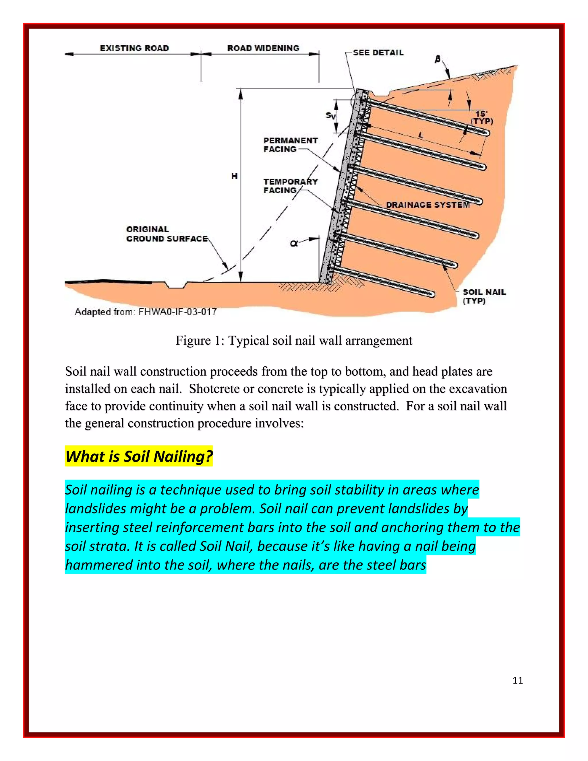 Soil Nails Reinforcement - Design nails soil stabilization --مسامير ...
