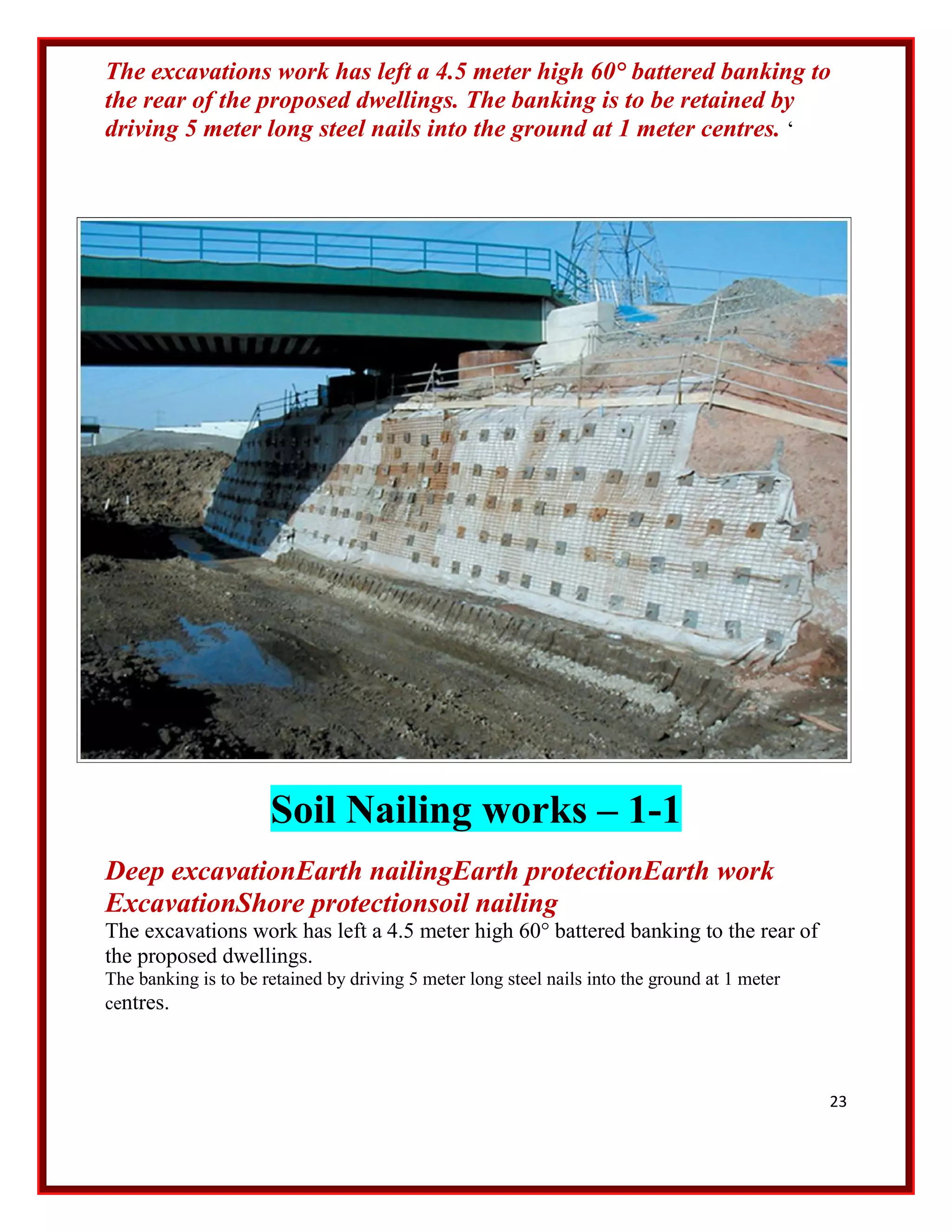 Soil Nails Reinforcement - Design nails soil stabilization --مسامير ...